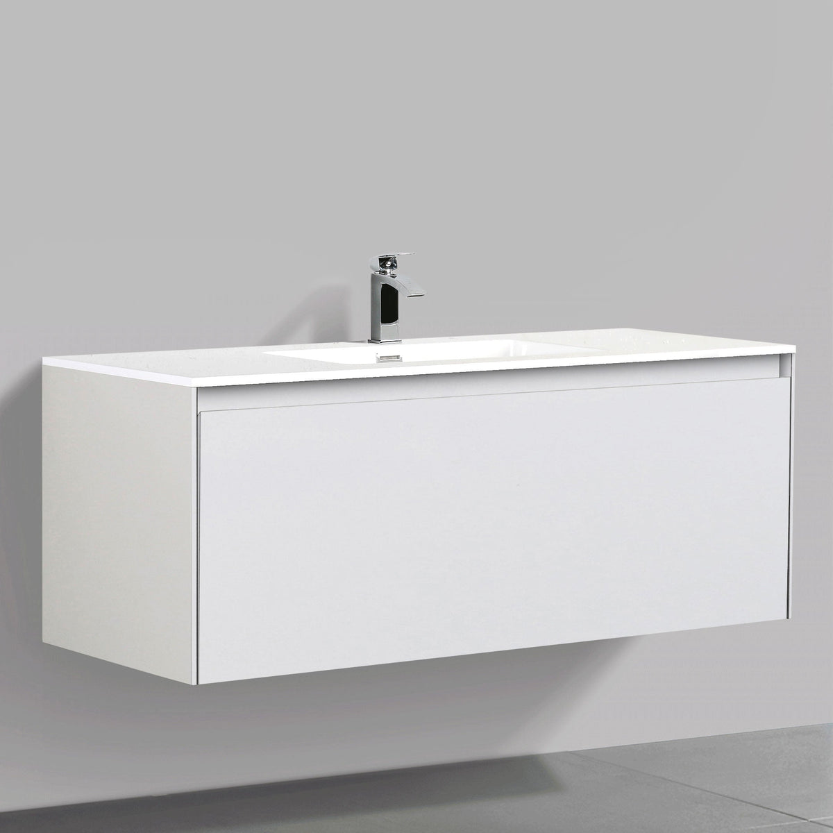 KOLO 0773 Wall Hung 47-inch Bathroom Vanity in Matte White Finish ...