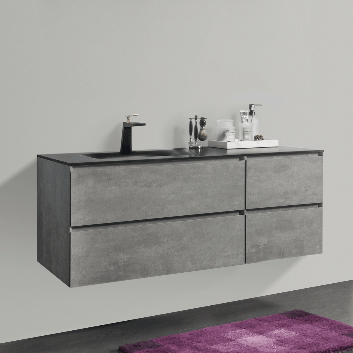 KOLO 0827 Wall Hung 52-inch Bathroom Vanity in Stone Gray Finish – KOLO ...