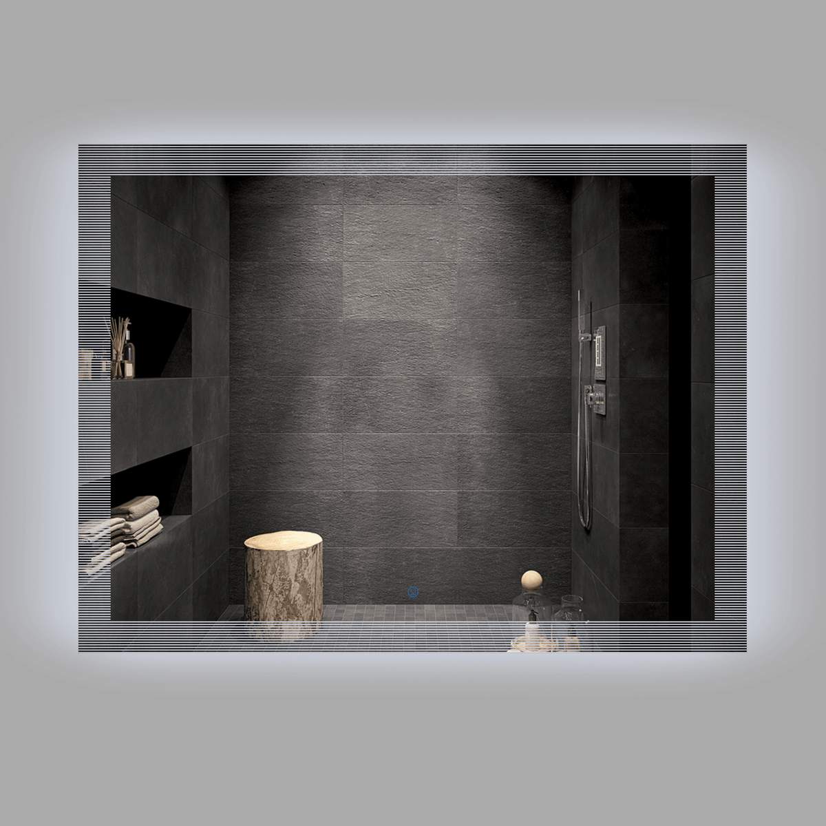 KOLO 0863 LED 47-inch Bathroom Mirror with Striped Edge – KOLO HOUSE